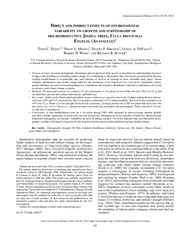 (PDF) Direct and indirect effects of environmental variability on ...