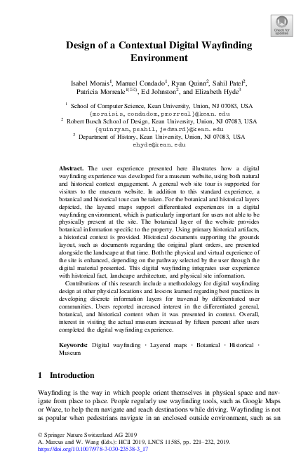 (PDF) Design of a Contextual Digital Wayfinding Environment