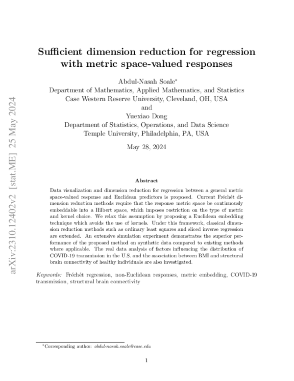 Pdf Data Visualization And Dimension Reduction For Metric Valued