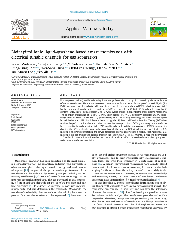 (PDF) Bioinspired ionic liquid-graphene based smart membranes with ...