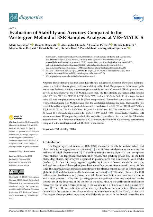 (PDF) Evaluation of Stability and Accuracy Compared to the Westergren ...
