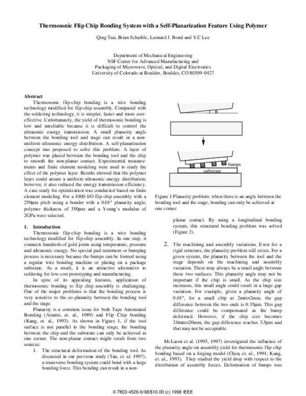 (PDF) Thermosonic flip-chip bonding system with a self-planarization feature using polymer