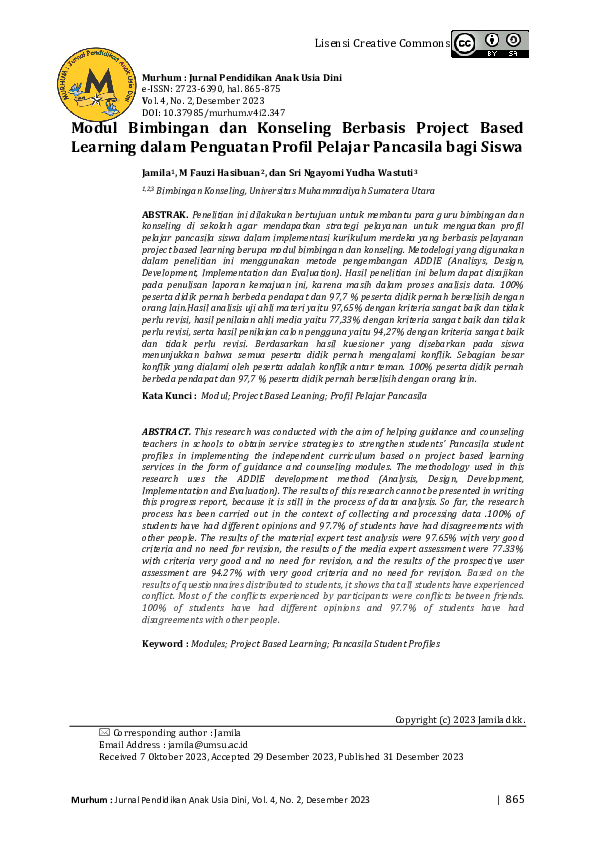(PDF) Modul Bimbingan dan Konseling Berbasis Project Based Learning ...