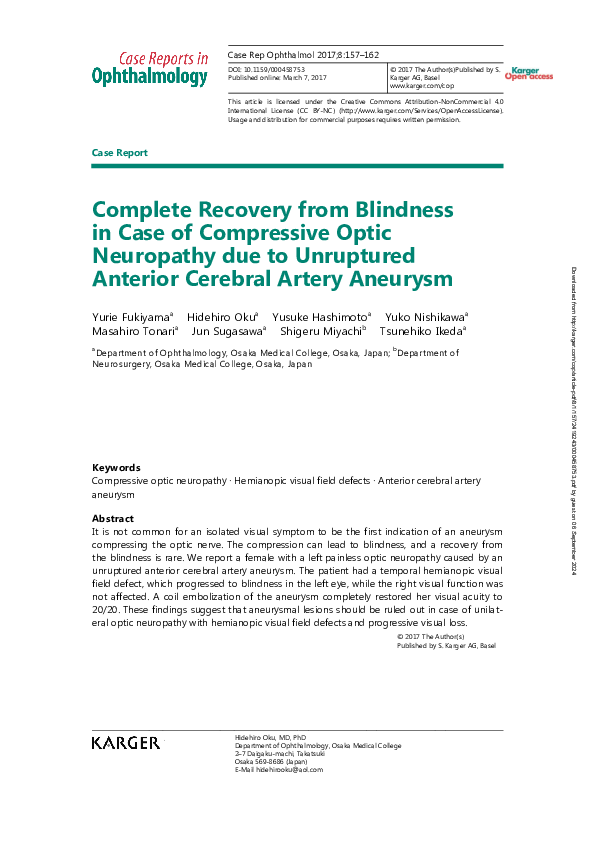 (PDF) Complete Recovery from Blindness in Case of Compressive Optic ...