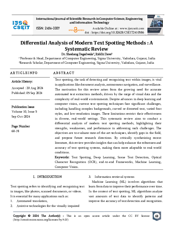 (PDF) Differential Analysis of Modern Text Spotting Methods : A ...