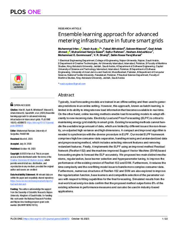 (PDF) Ensemble learning approach for advanced metering infrastructure in future smart grids