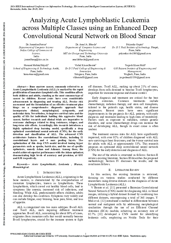 (PDF) Analyzing Acute Lymphoblastic Leukemia across Multiple Classes using an Enhanced Deep ...