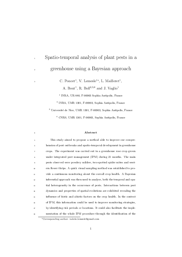 (PDF) Spatio-temporal analysis of plant pests in a greenhouse using a ... (PDF) Spatio-temporal analysis of plant pests in a greenhouse using a ...