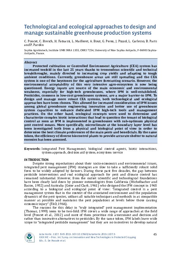(PDF) Technological and ecological approaches to design and manage ...