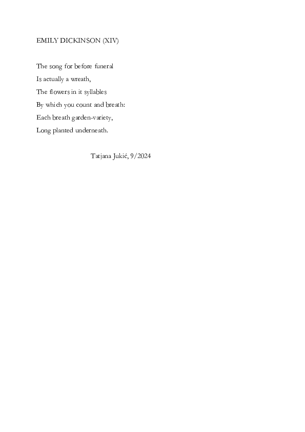 (PDF) Emily Dickinson (XIV)