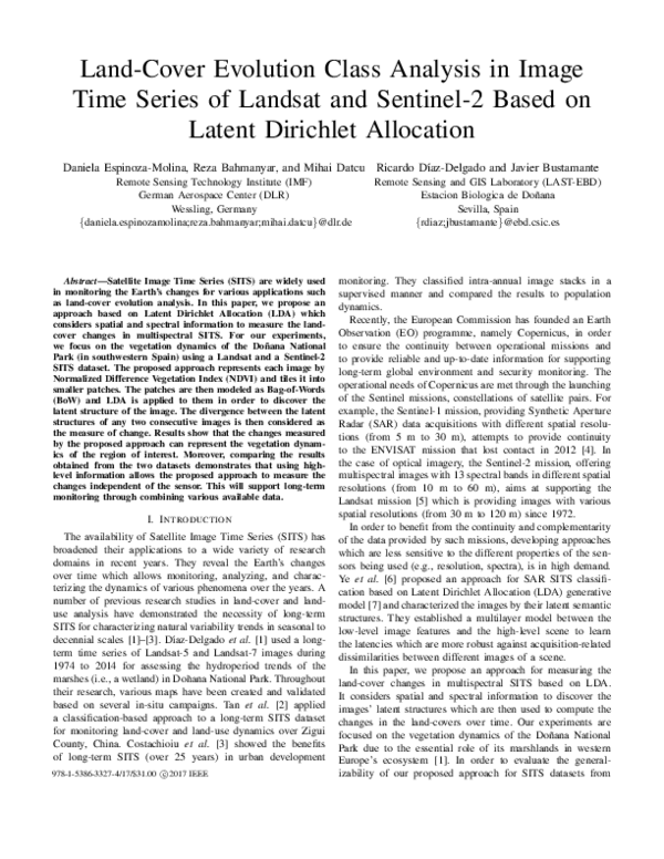 (PDF) Land-cover evolution class analysis in Image Time Series of Landsat and Sentinel-2 based ...