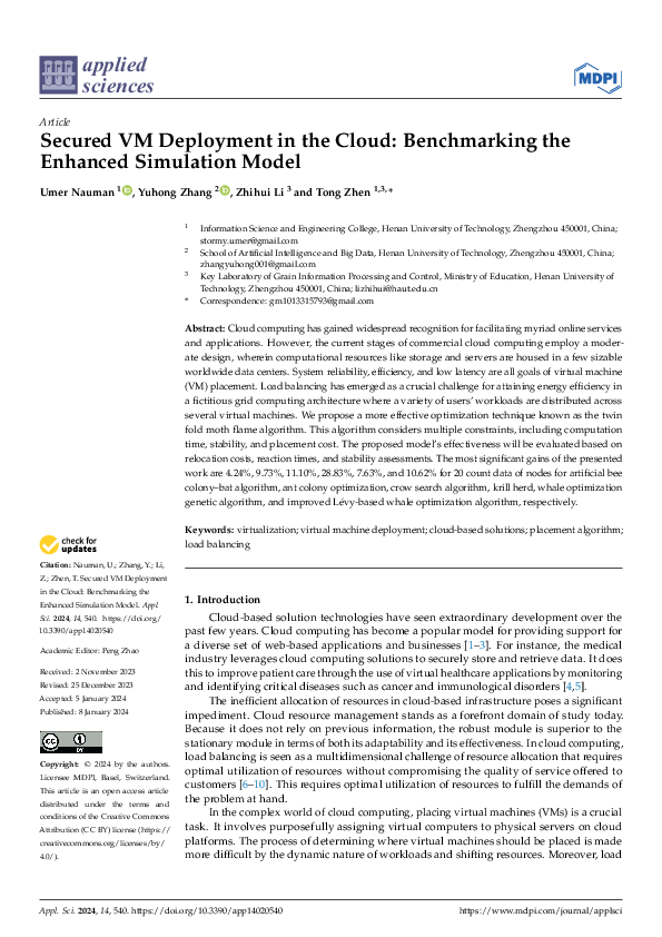 (PDF) Secured VM Deployment in the Cloud: Benchmarking the Enhanced ...