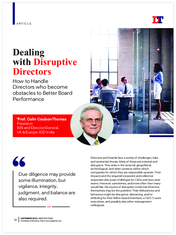 (PDF) Dealing with Disruptive Directors: How to Handle Directors who ...