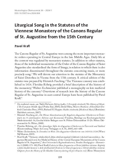 (PDF) Liturgical Song in the Statutes of the Viennese Monastery of the ...