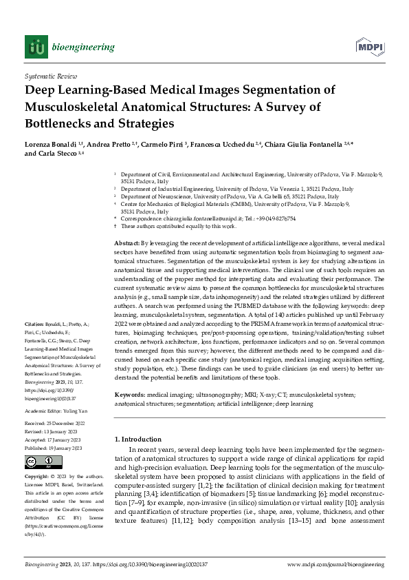 Pdf Deep Learning Based Medical Images Segmentation Of Musculoskeletal Anatomical Structures
