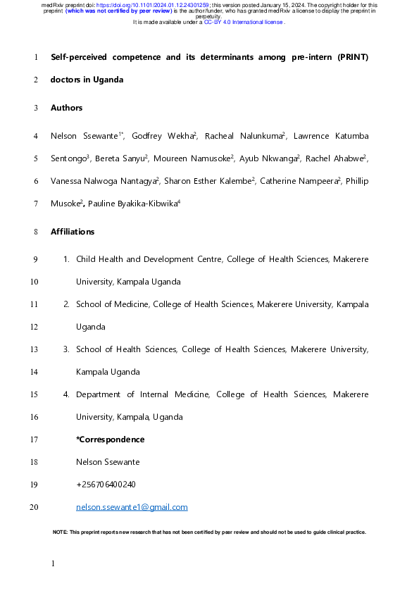 (PDF) Self-perceived competence and its determinants among pre-intern ...