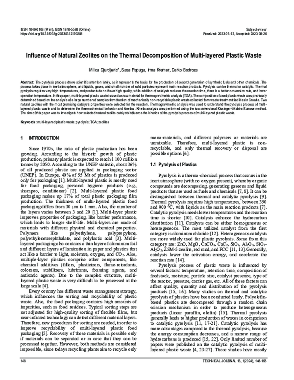 (PDF) Influence of Natural Zeolites on the Thermal Decomposition of ...