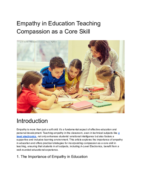 (PDF) Empathy in Education Teaching Compassion as a Core Skill