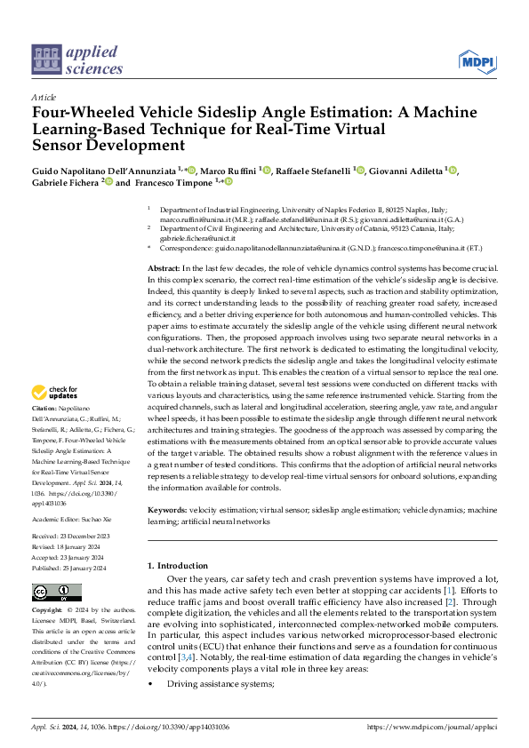(PDF) Four-Wheeled Vehicle Sideslip Angle Estimation: A Machine ...