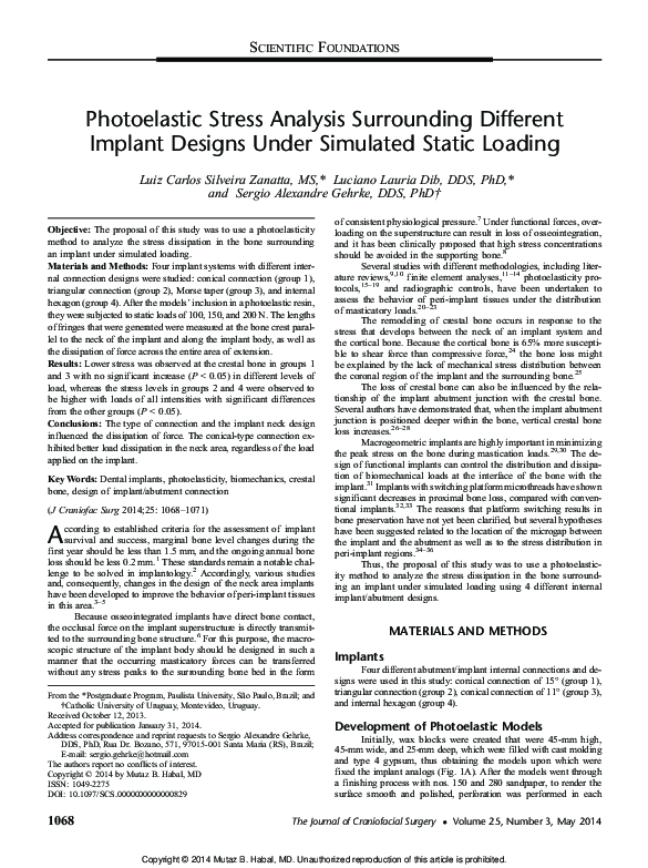 (PDF) Photoelastic Stress Analysis Surrounding Different Implant ...