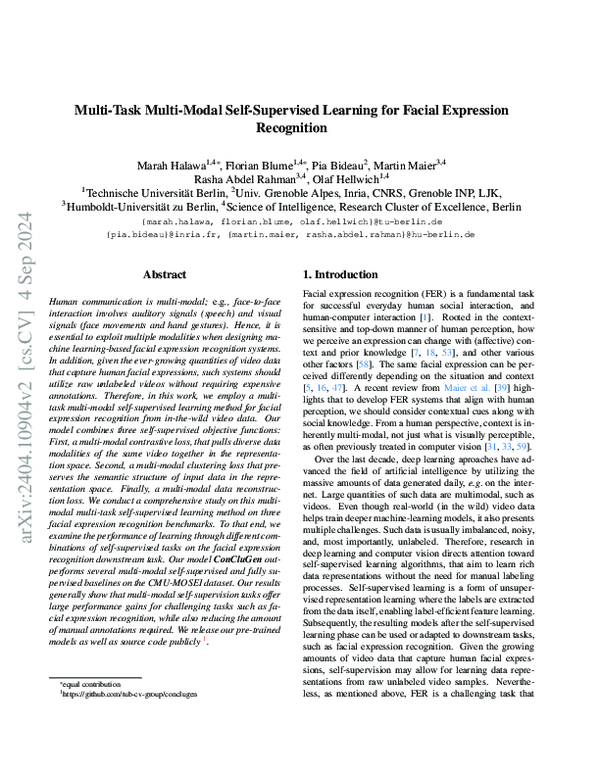 (PDF) Multi-Task Multi-Modal Self-Supervised Learning for Facial Expression Recognition