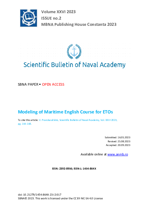 (PDF) Modeling of Maritime English Course for ETOs