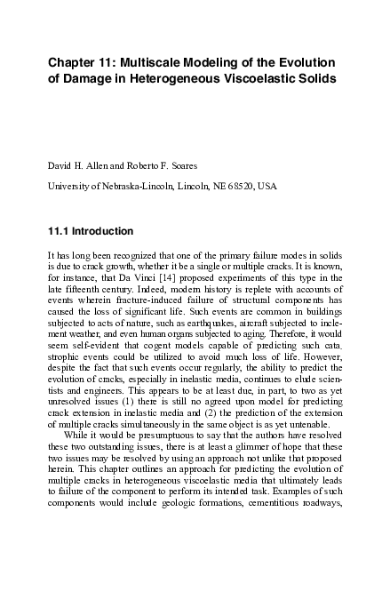 (PDF) Multiscale Modeling of the Evolution of Damage in Heterogeneous Viscoelastic Solids