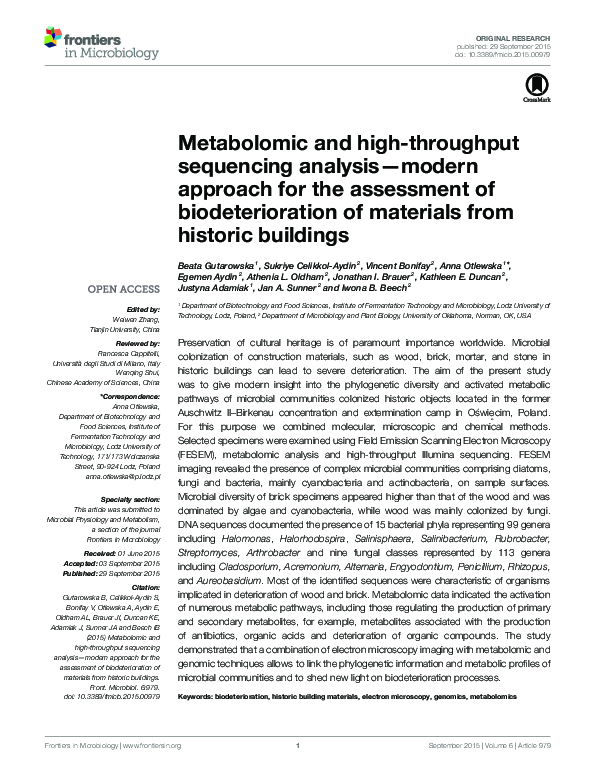 (PDF) Metabolomic and high-throughput sequencing analysis—modern ...