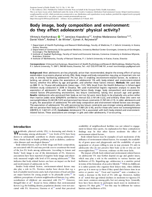 (PDF) Body image, body composition and environment: do they affect ...