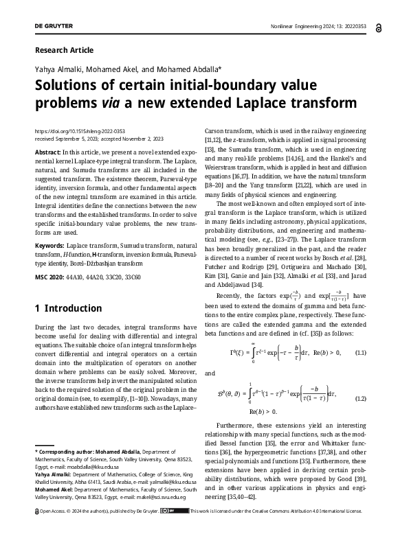 Pdf Solutions Of Certain Initial Boundary Value Problems Via A New