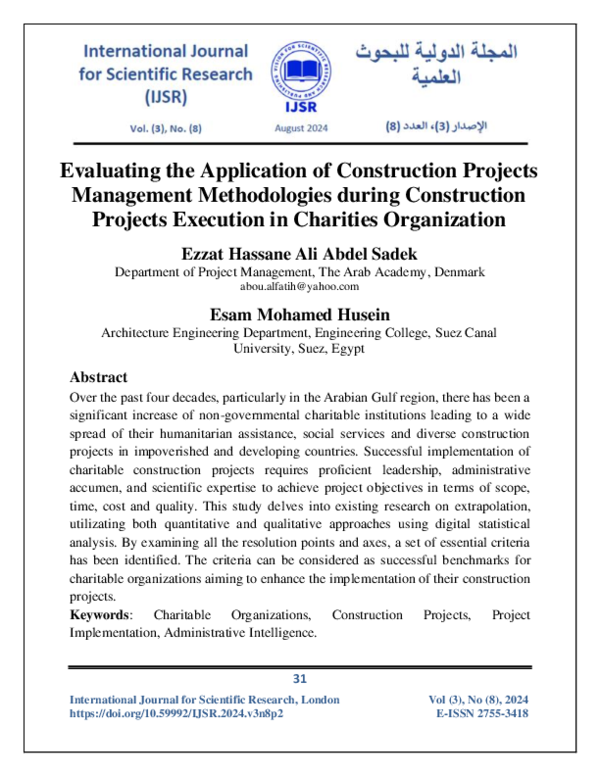 (PDF) Evaluating the Application of Construction Projects Management Methodologies during ...