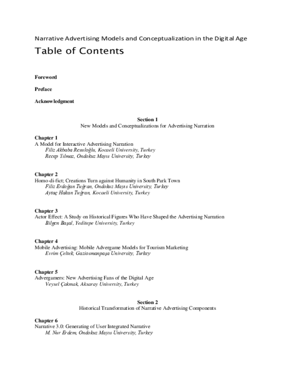 (PDF) Narrative Advertising Models and Conceptualization in the Digital Age