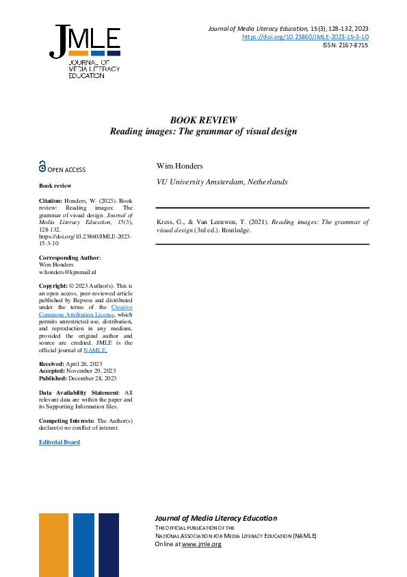 (PDF) Reading images: The grammar of visual design