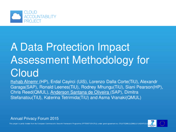 (PDF) A Data Protection Impact Assessment Methodology for Cloud