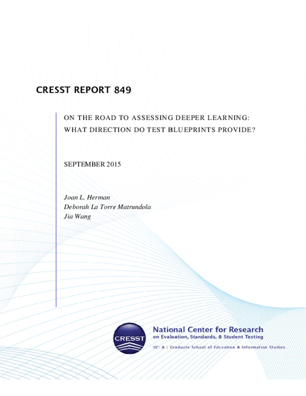 (PDF) On the Road to Assessing Deeper Learning: What Direction Do Test ...