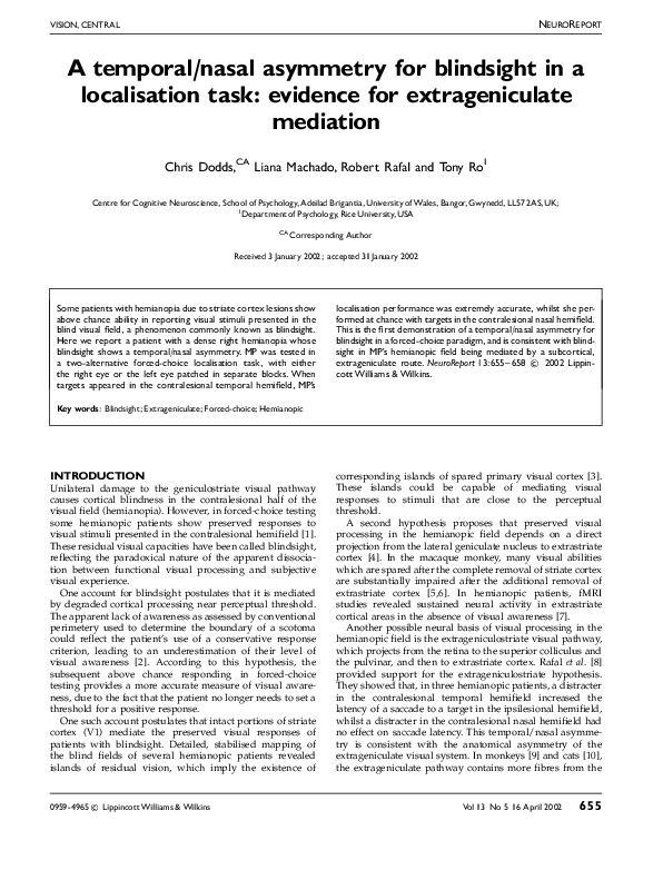 (PDF) A temporal/nasal asymmetry for blindsight in a localisation task ...