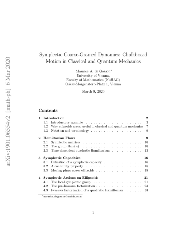 (PDF) Symplectic Coarse-Grained Dynamics: Chalkboard Motion in ...