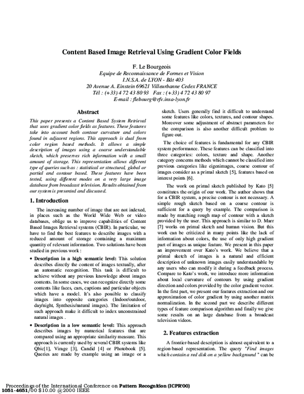 (PDF) Content based image retrieval using gradient color fields | Franck Lebourgeois - Academia.edu