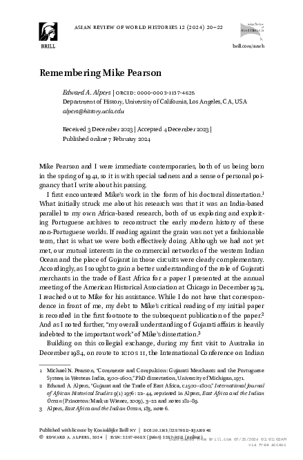 (PDF) Remembering Mike Pearson