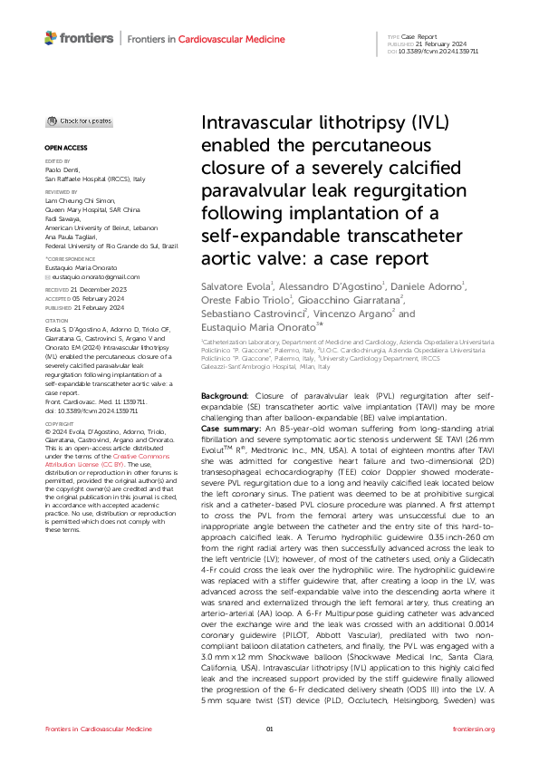 (PDF) Intravascular lithotripsy (IVL) enabled the percutaneous closure ...