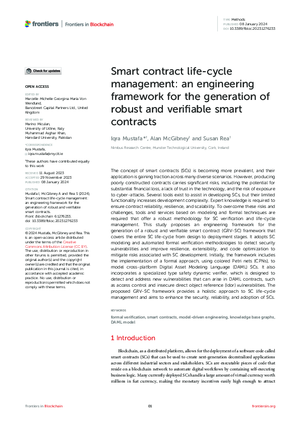 (PDF) Smart contract life-cycle management: an engineering framework ...