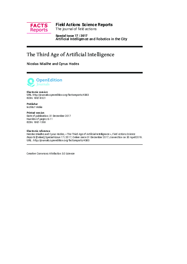 (PDF) The Third Age of Artificial Intelligence