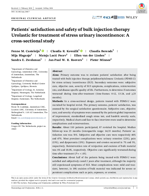 (PDF) Patients' satisfaction and safety of bulk injection therapy ...