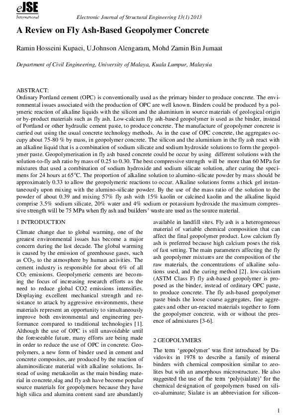 (PDF) A Review on Fly Ash-Based Geopolymer Concrete