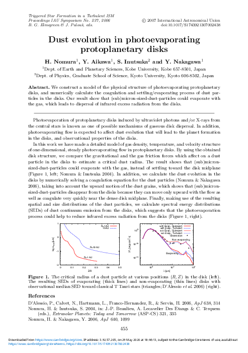 (PDF) Dust evolution in photoevaporating protoplanetary disks | Shu ...