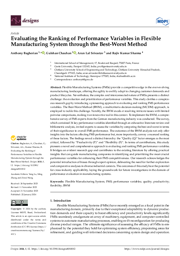(PDF) Evaluating the Ranking of Performance Variables in Flexible ...