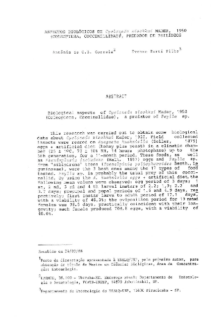 (PDF) Aspectos biológicos de Cycloneda zischakai Mader, 1950 ...