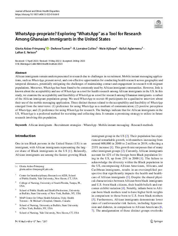 (PDF) WhatsApp-propriate? Exploring “WhatsApp” as a Tool for Research ...