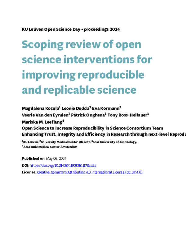 (PDF) Scoping review of open science interventions for improving ...