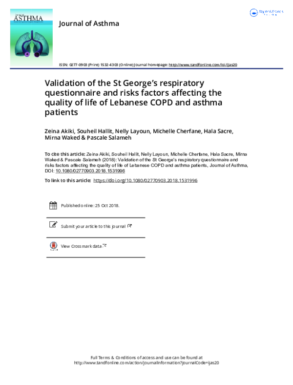 (PDF) Validation of the St George’s respiratory questionnaire and risks ...